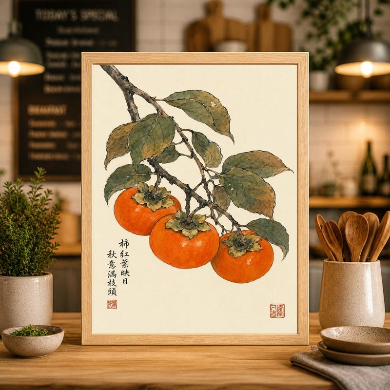 Japanese Persimmon Art - Etsy