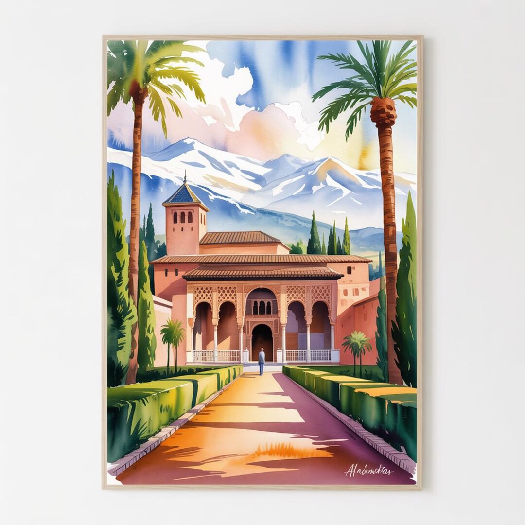 Granada Spain Watercolor Print - Custom Travel Poster - Etsy