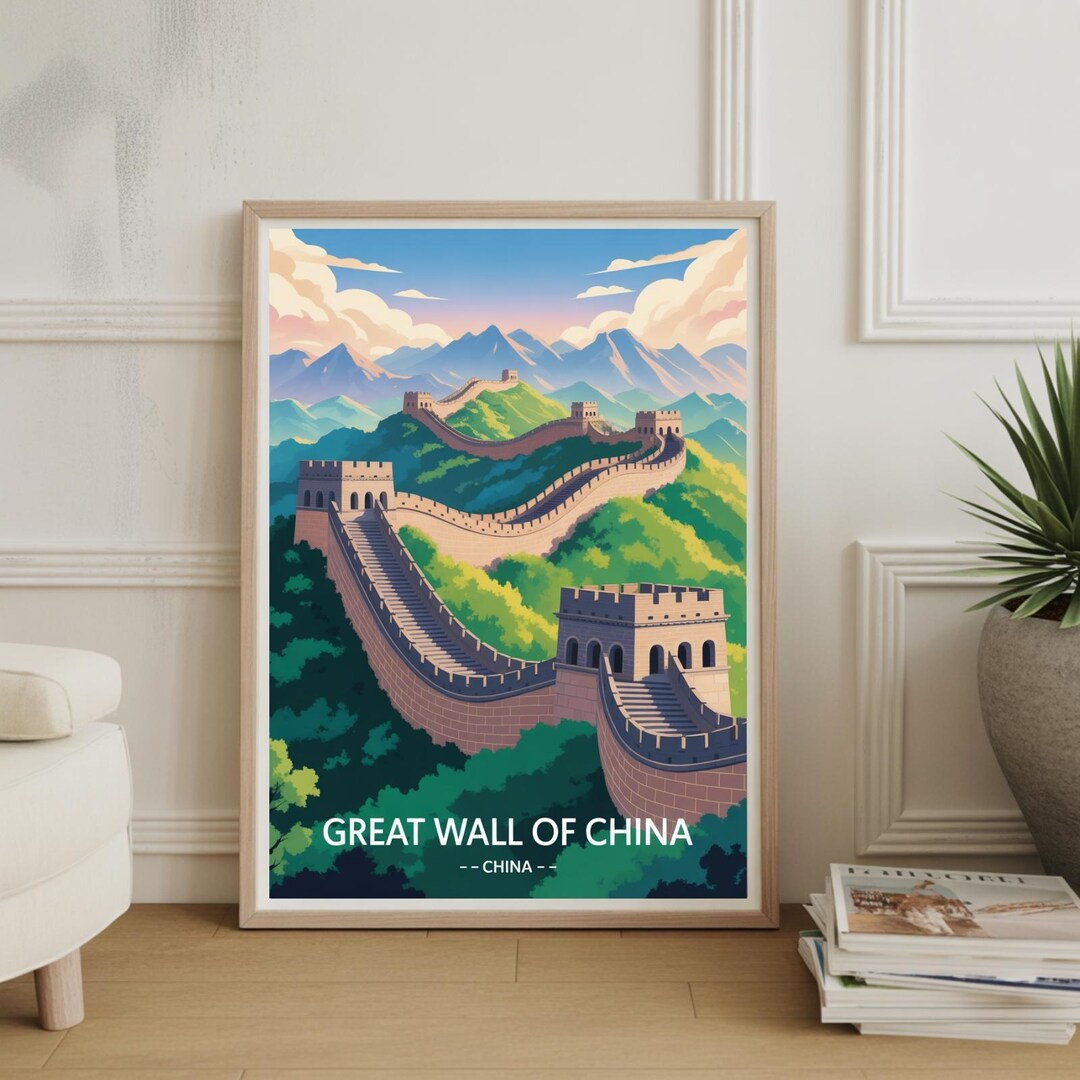 Wall of China Poster, Scenic Landscape Art - Etsy