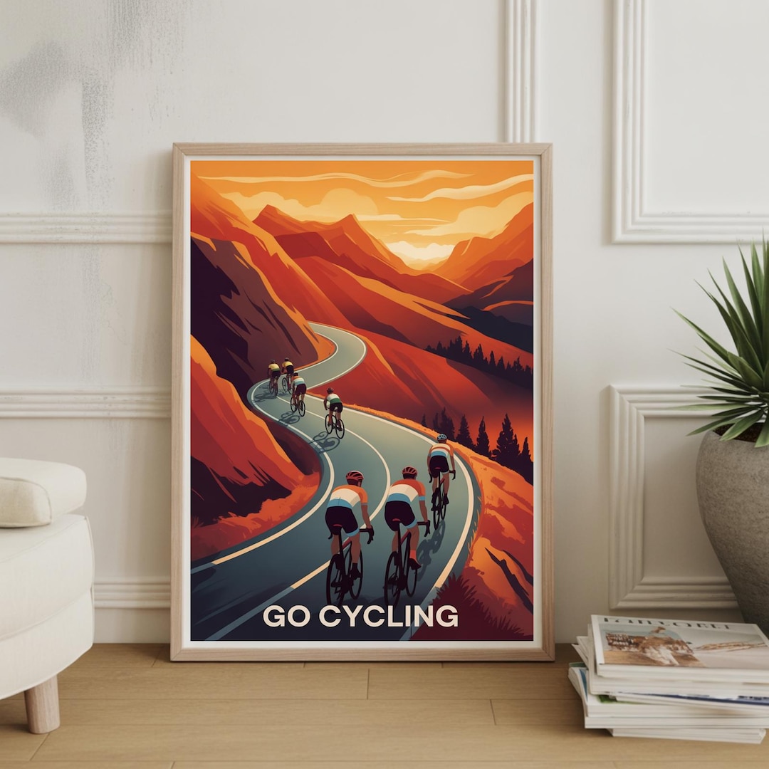 Vintage Cycling Travel Poster: Road Bike Art Print - Etsy