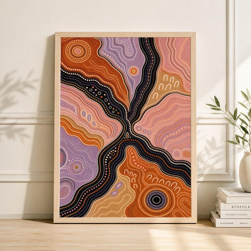 Pink Brown Abstract Art - Etsy