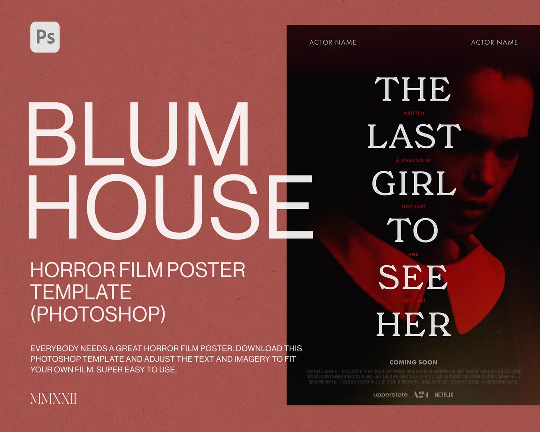 Horror Film Poster Template photoshop - Etsy