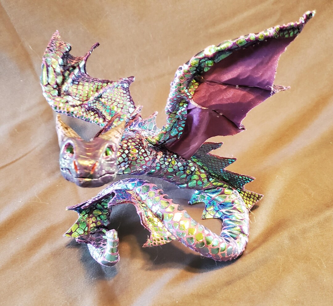 Purple Green Posable Bendy Dragon | Fantasy Creature | Art Doll ...