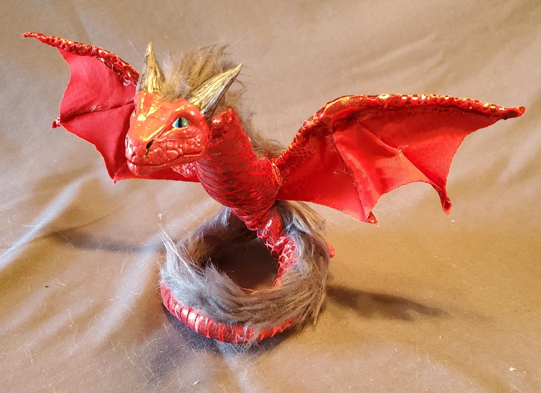 Red Posable Bendy Dragon | Fantasy Creature | Art Doll | Renaissance ...