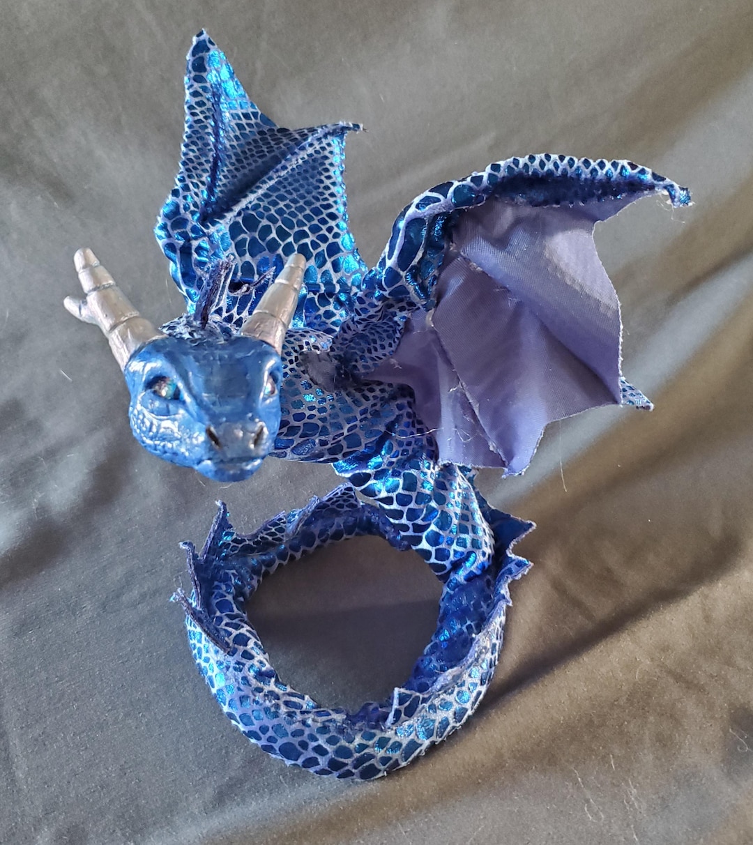 Blue Poseable Bendy Dragon | Fantasy Creature | Art Doll | Renaissance ...