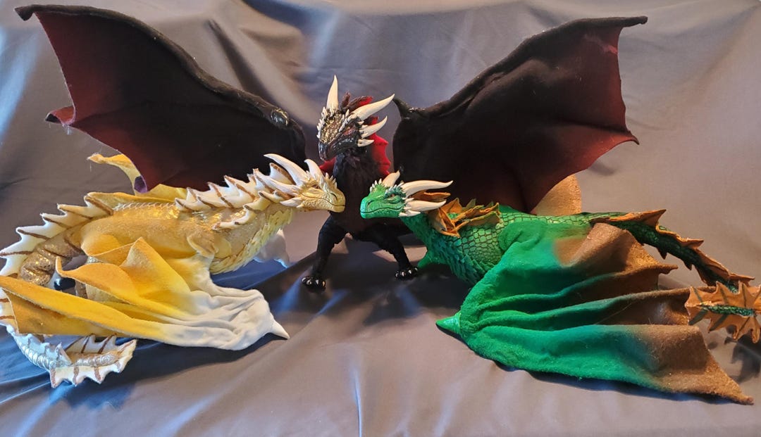 Drogon Rhaegal Viserion Posable Dragons | Got Inspired | Art Doll | Fantasy Creature | Dragon ...