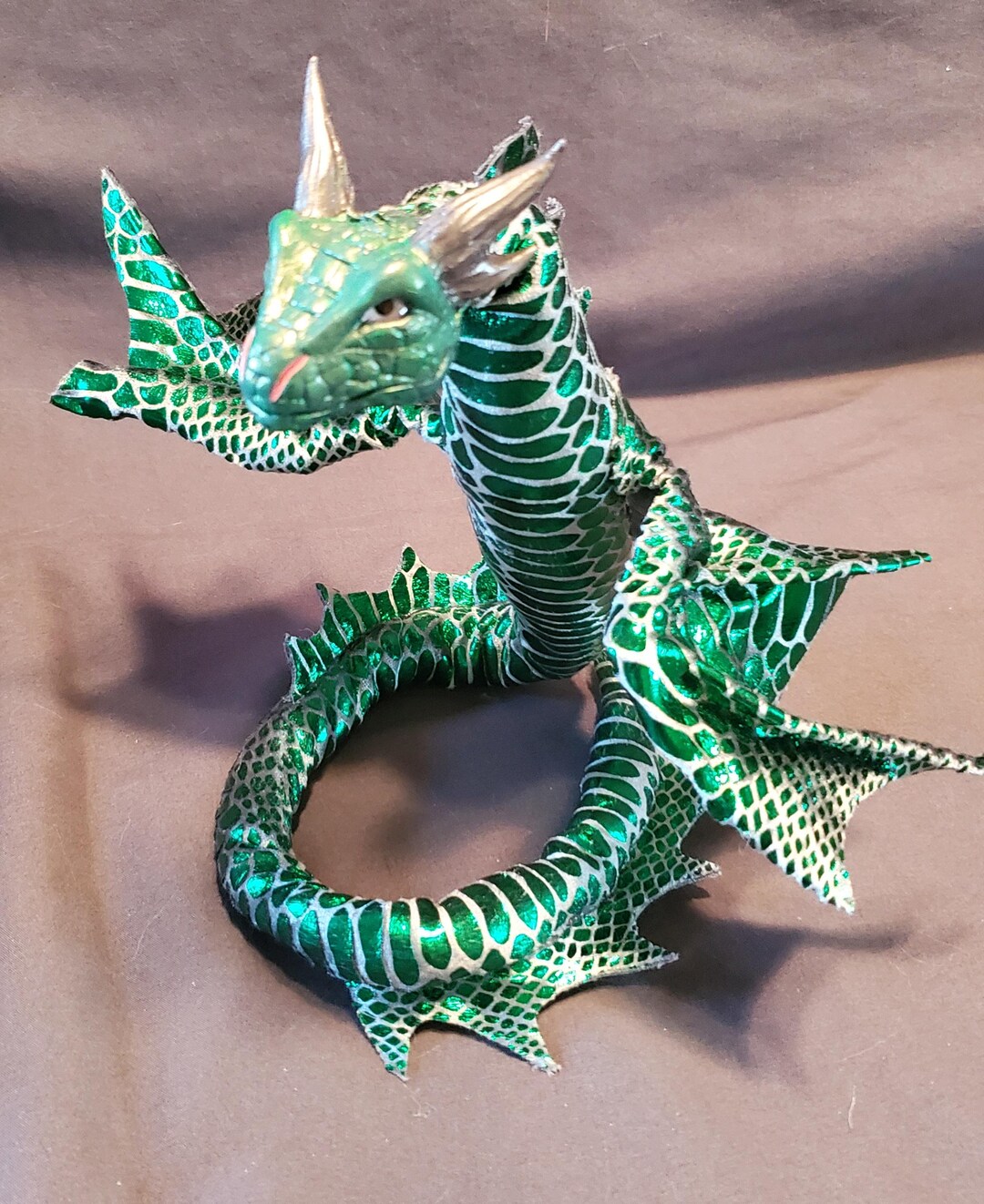Green Posable Bendy Dragon | Fantasy Creature | Art Doll | Renaissance ...