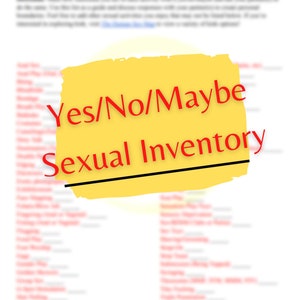 Yes/no/maybe, Sexual and Kink Inventory, Improve Your Relationship, Couples Intimacy - Enhance ...
