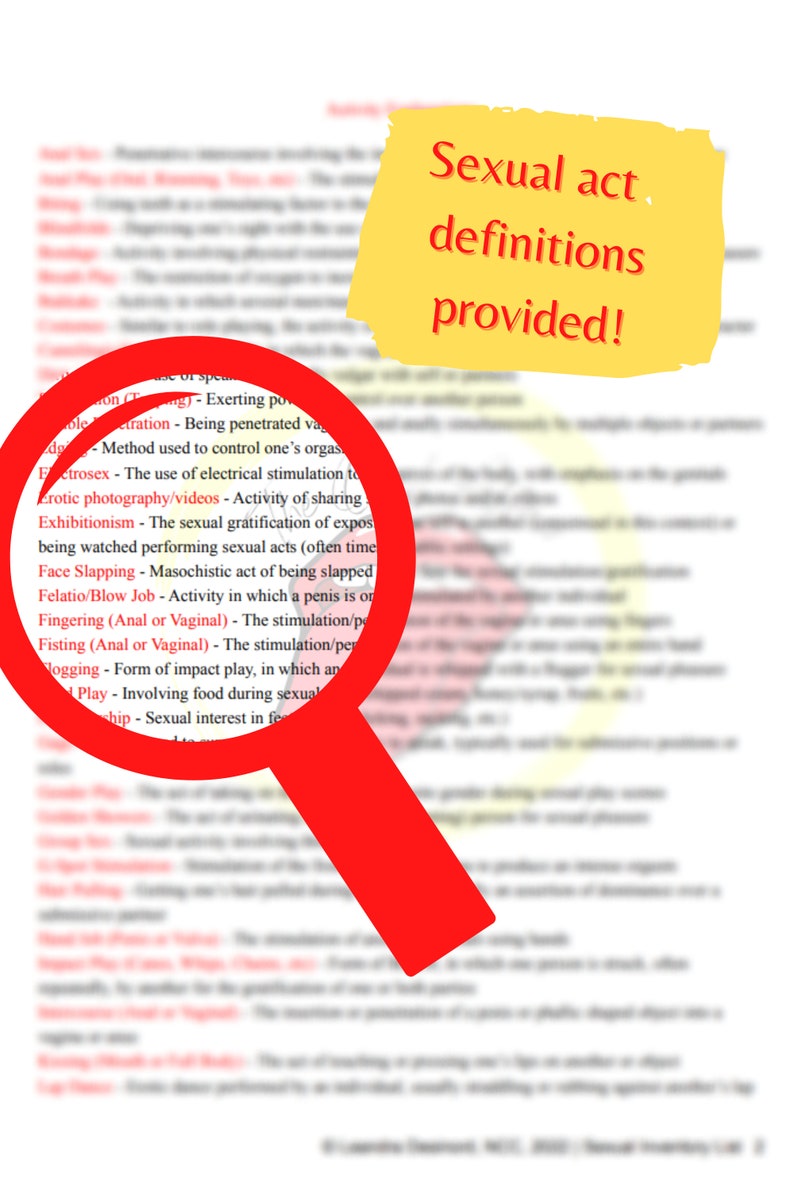 Yes/no/maybe, Sexual and Kink Inventory, Improve Your Relationship, Couples Intimacy - Enhance ...