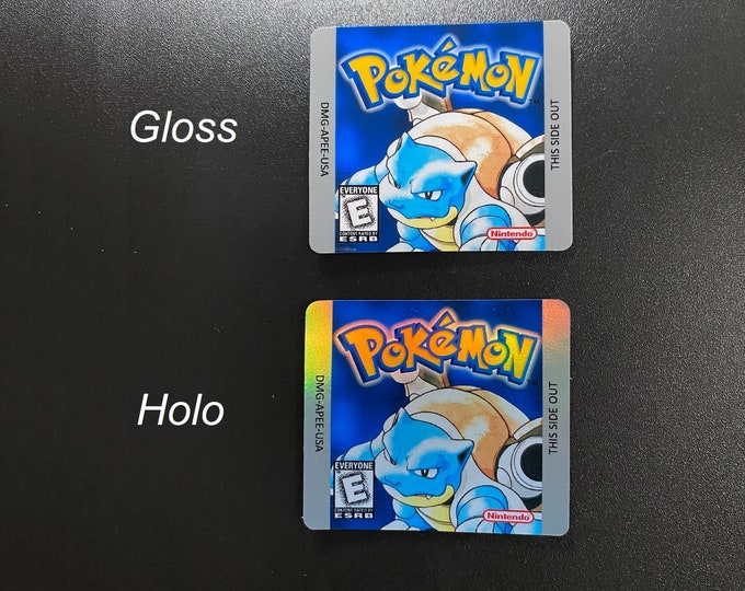 Pokemon Blue Gameboy Replacement Label Gloss or Holo - Etsy