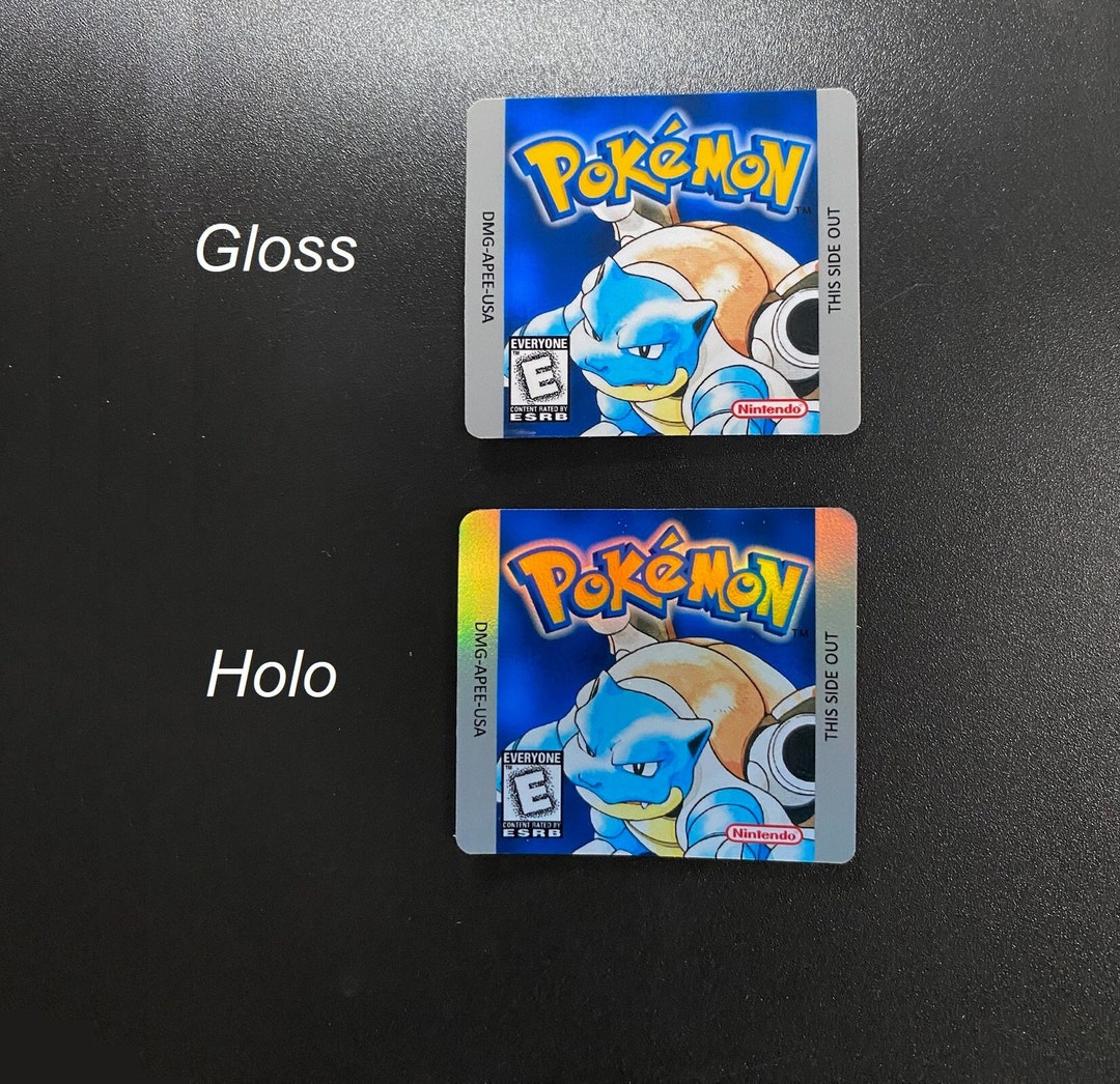 Pokemon Blue Gameboy Replacement Label Gloss or Holo - Etsy