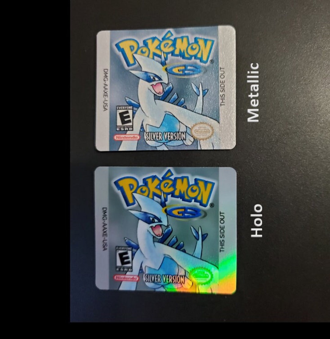 Pokemon Silver Version Gameboy Replacement Label Precut Decal Cartridge ...