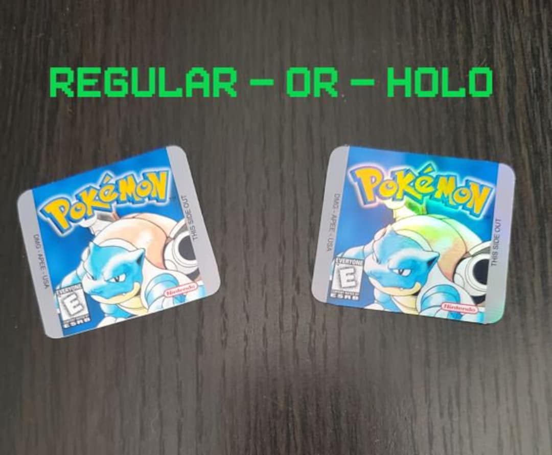 Pokemon Blue Gameboy Replacement Label Gloss or Holo - Etsy