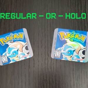 Pokemon Blue Gameboy Replacement Label Gloss or Holo - Etsy