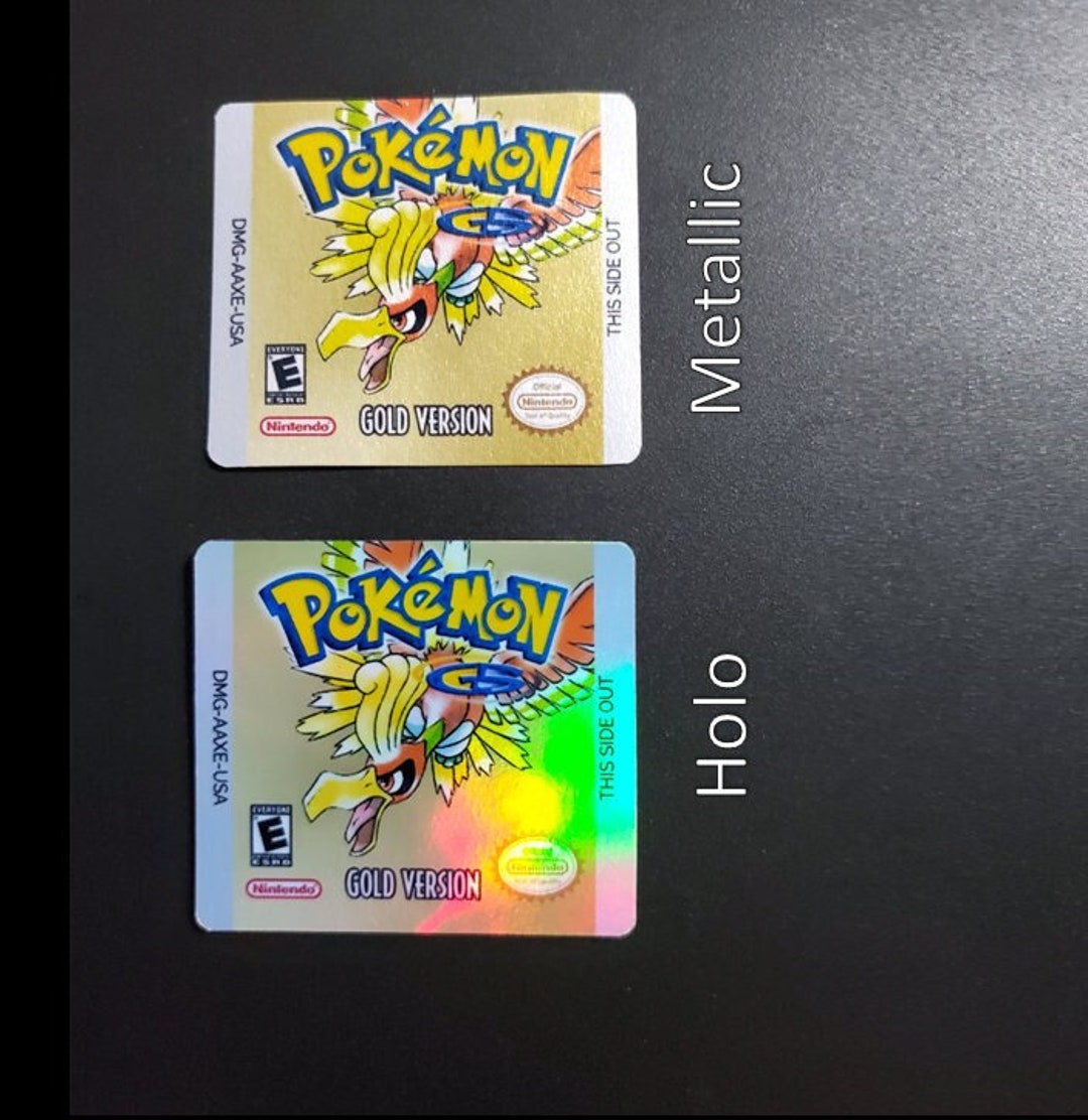Pokemon Gold Gameboy Replacement Label Holo or Metallic Precut - Etsy
