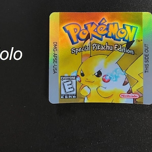 Pokemon Yellow Special Pikachu Edition Gameboy Replacement Label Precut ...