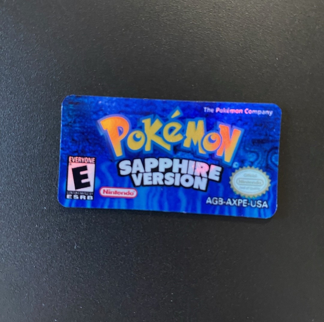 Pokemon Sapphire Holographic GBA Replacement Label Gameboy - Etsy