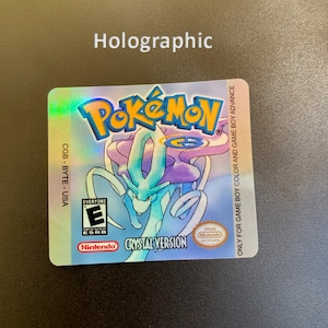 Pokemon Crystal Version Gameboy Replacement Label Precut Decal ...
