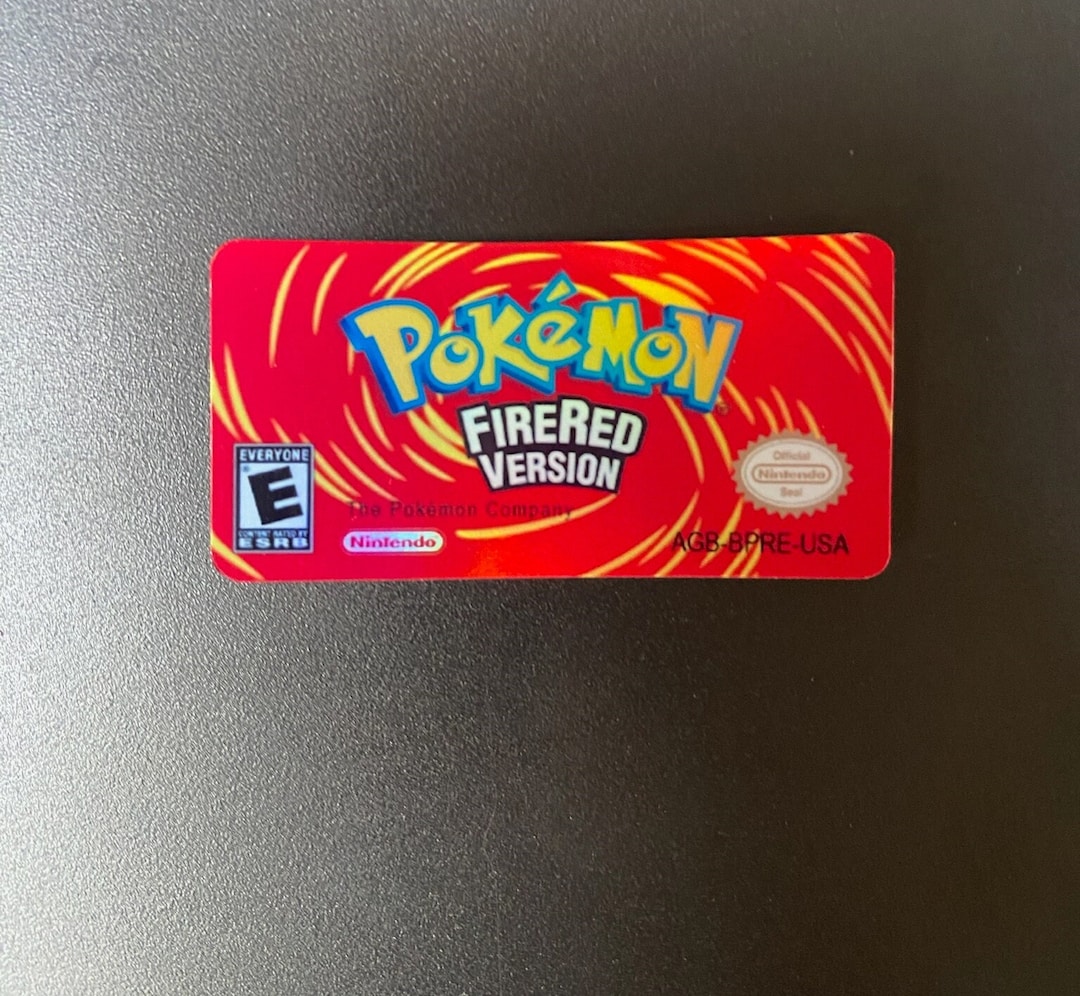 Pokemon Fire Red Holographic GBA Replacement Label Gameboy - Etsy
