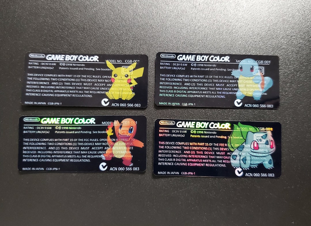 Holographic Pokemon Gameboy Color Back Label Console Deck - Etsy