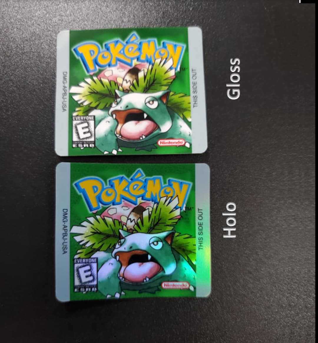 Pokemon Green Gameboy Replacement Label Gloss or Holo - Etsy
