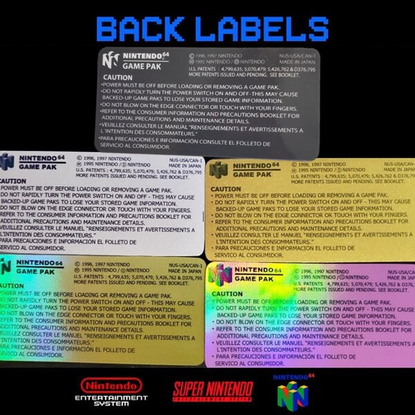 Snes Replacement Label - Etsy
