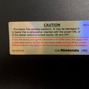 N64 SNES NES Back Holo Gold Replacement Label (pick One) - Etsy