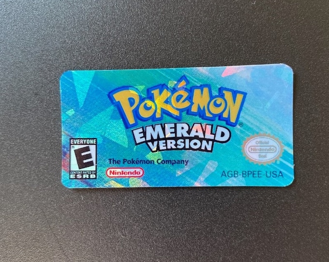 Pokemon Emerald Gem Shard Effect GBA Replacement Label Gameboy - Etsy