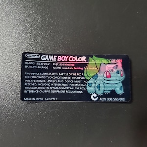 Holographic Pokemon Gameboy Color Back Label Console Deck - Etsy