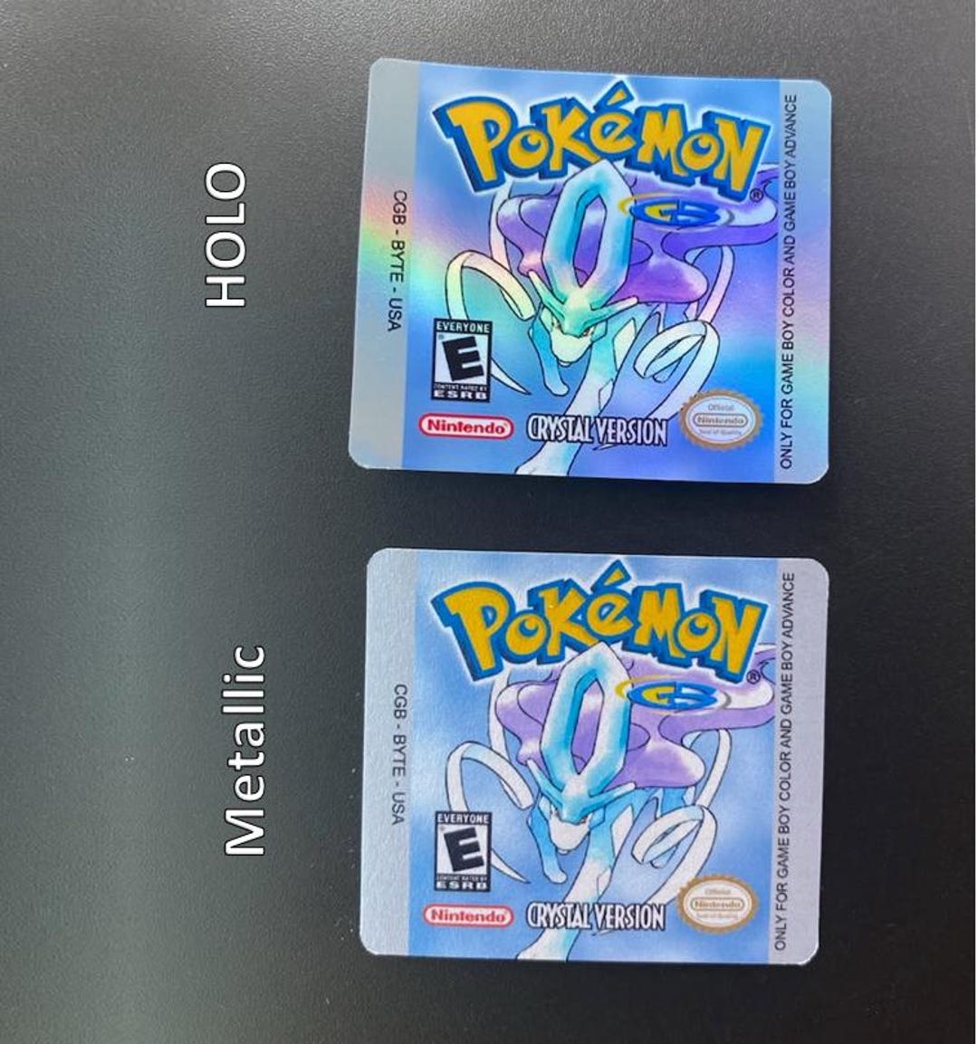 Pokemon Crystal Version Gameboy Replacement Label Precut Decal ...