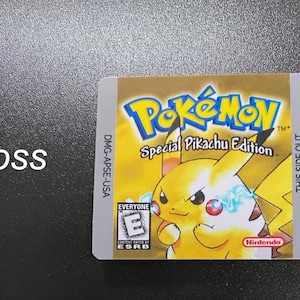 Pokemon Yellow Special Pikachu Edition Gameboy Replacement Label Precut ...