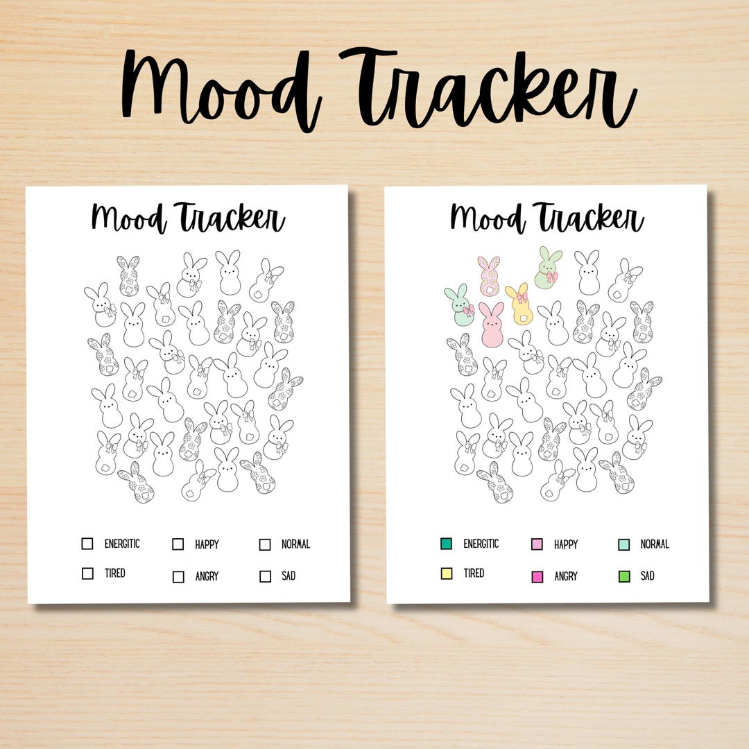 Easter Mood Tracker Printable | Spring Mood Tracker PDF | Peeps Bunny ...