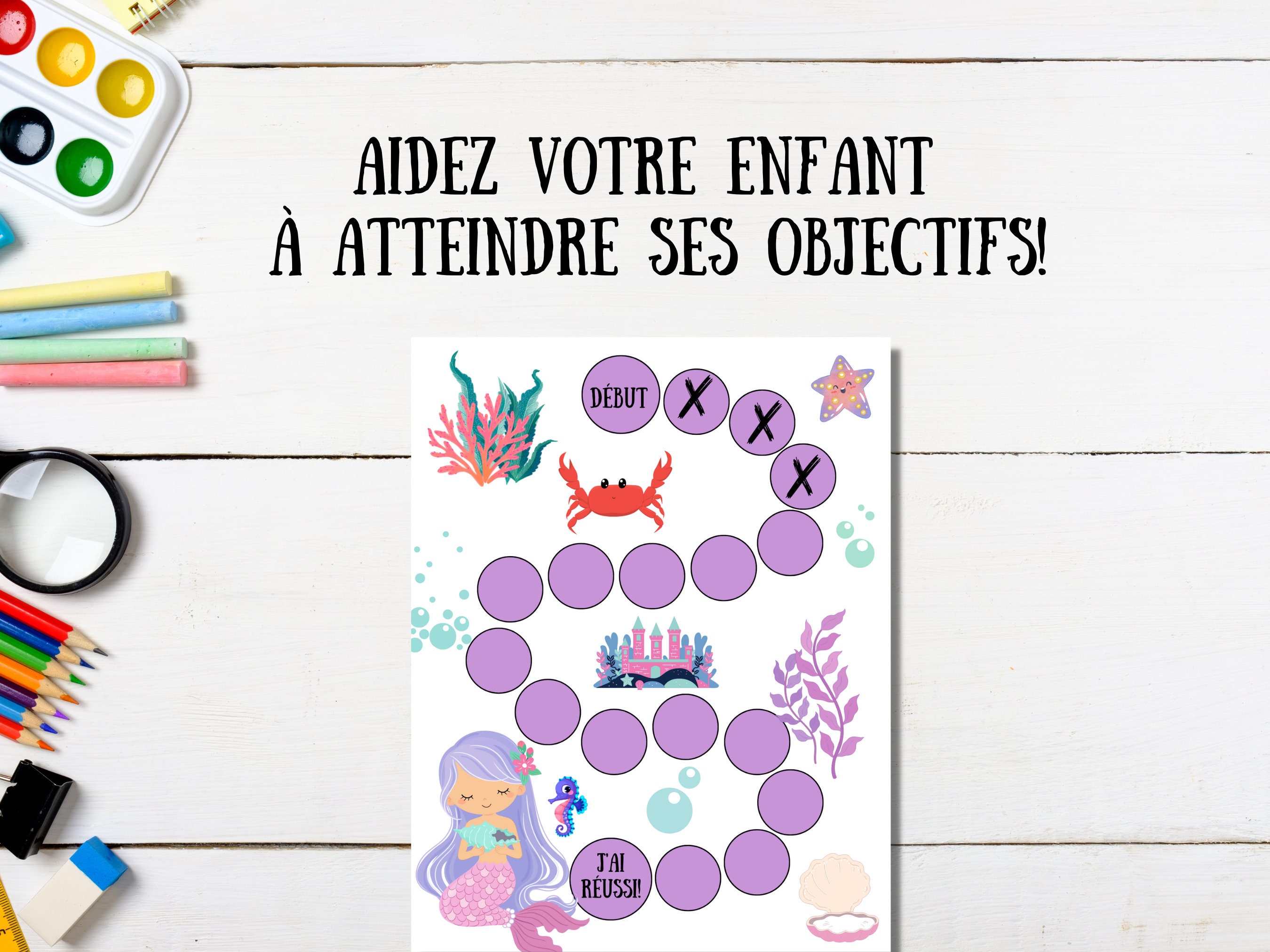 Tableau de récompense de Sirène, Tableau de récompense en Français ...