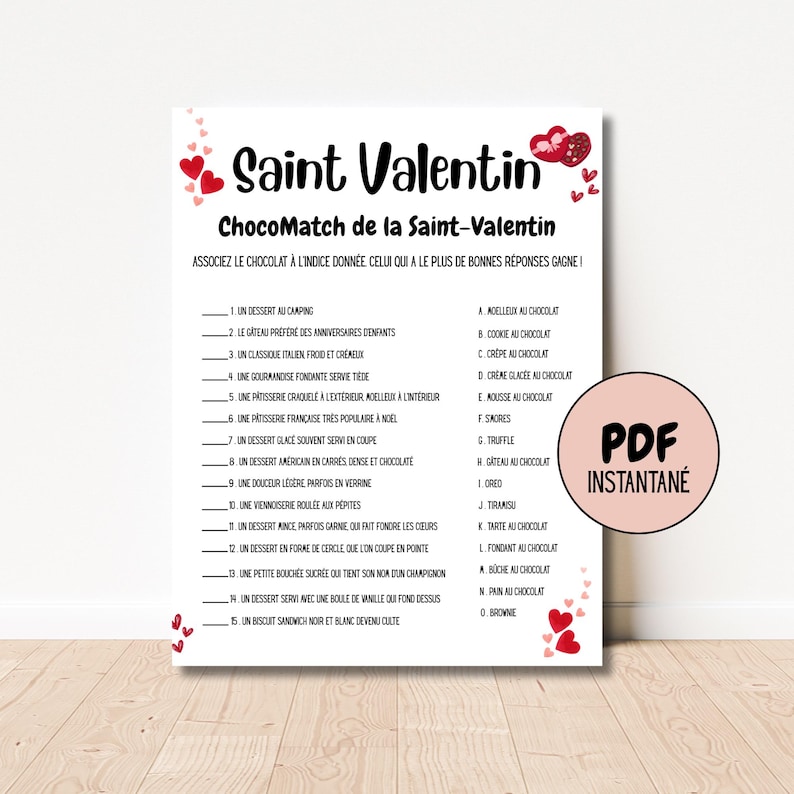 Valentine's Day Chocolate Matching Game | Fun & Educational Activity ...