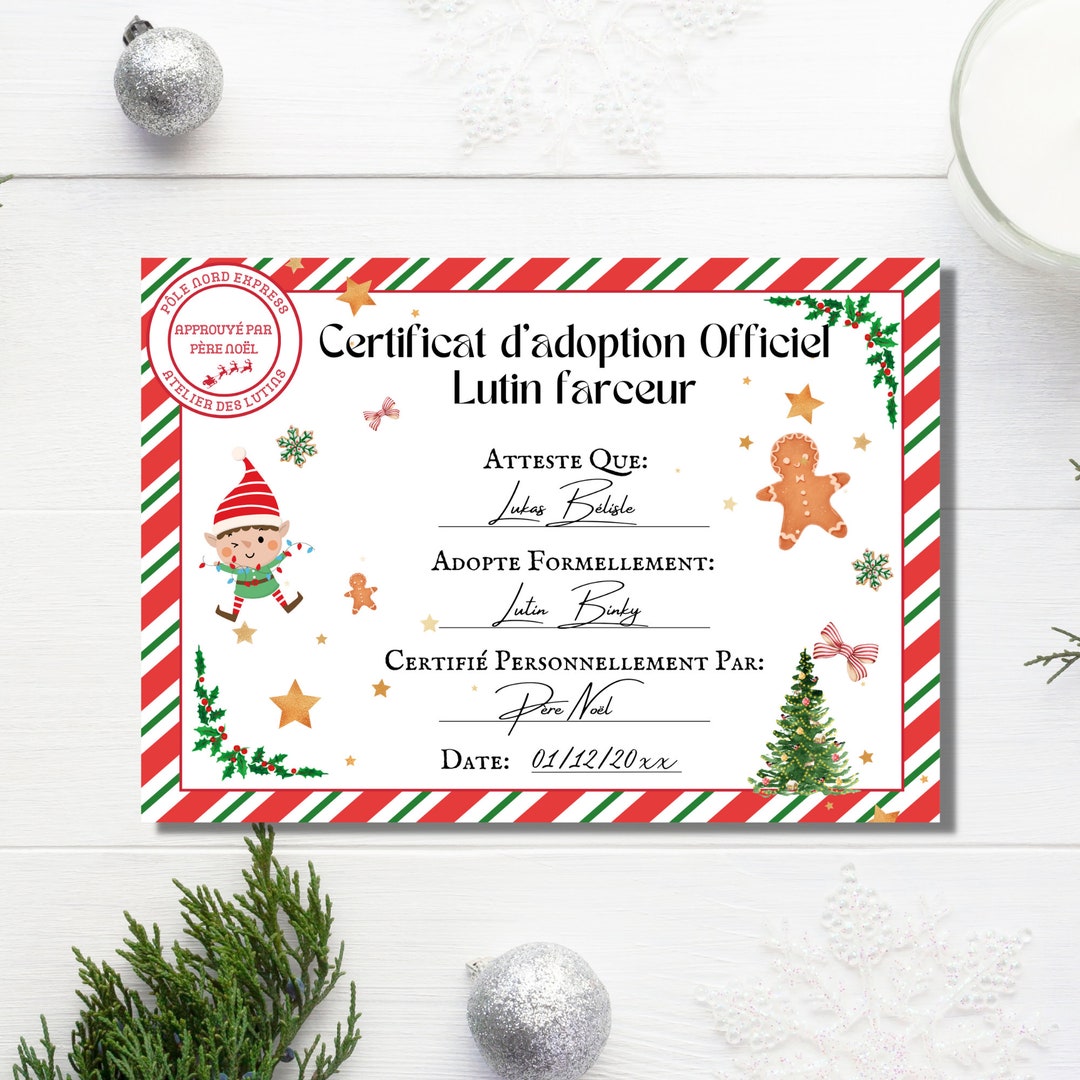 Prankster Elf Adoption Certificate, Official Editable Christmas Elf ...