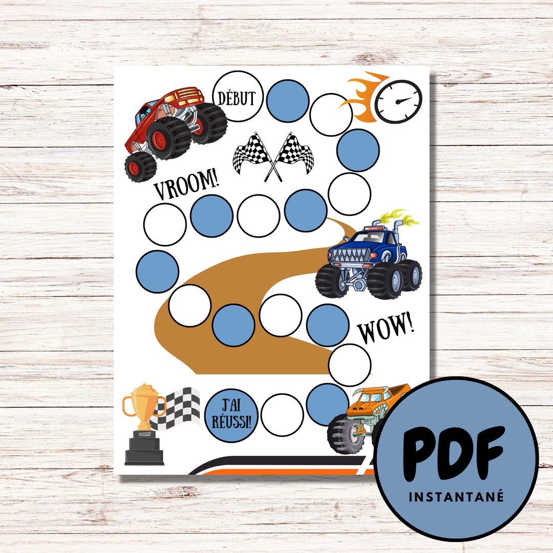 Truck Reward Chart, Reward Chart in French, Learning Chart for Children ...