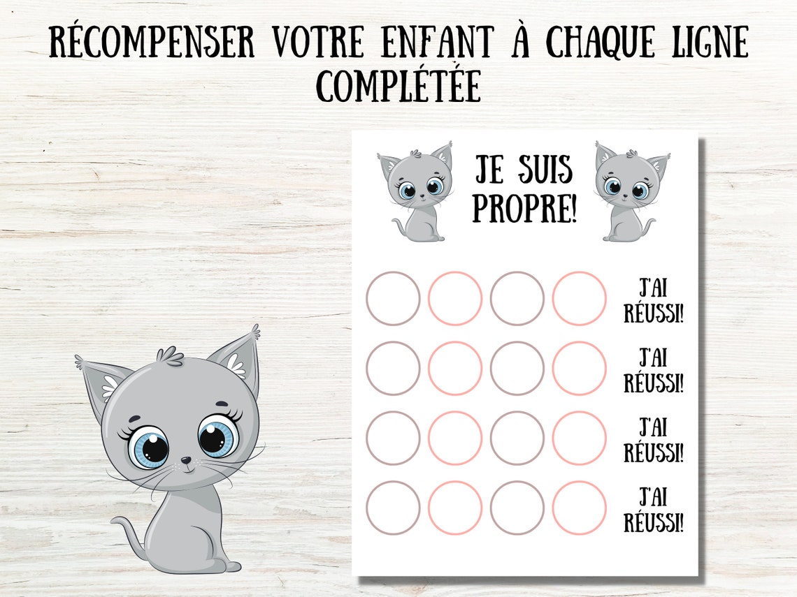 Apprentissage de la propreté pour enfants, Tableau de propreté pour ...
