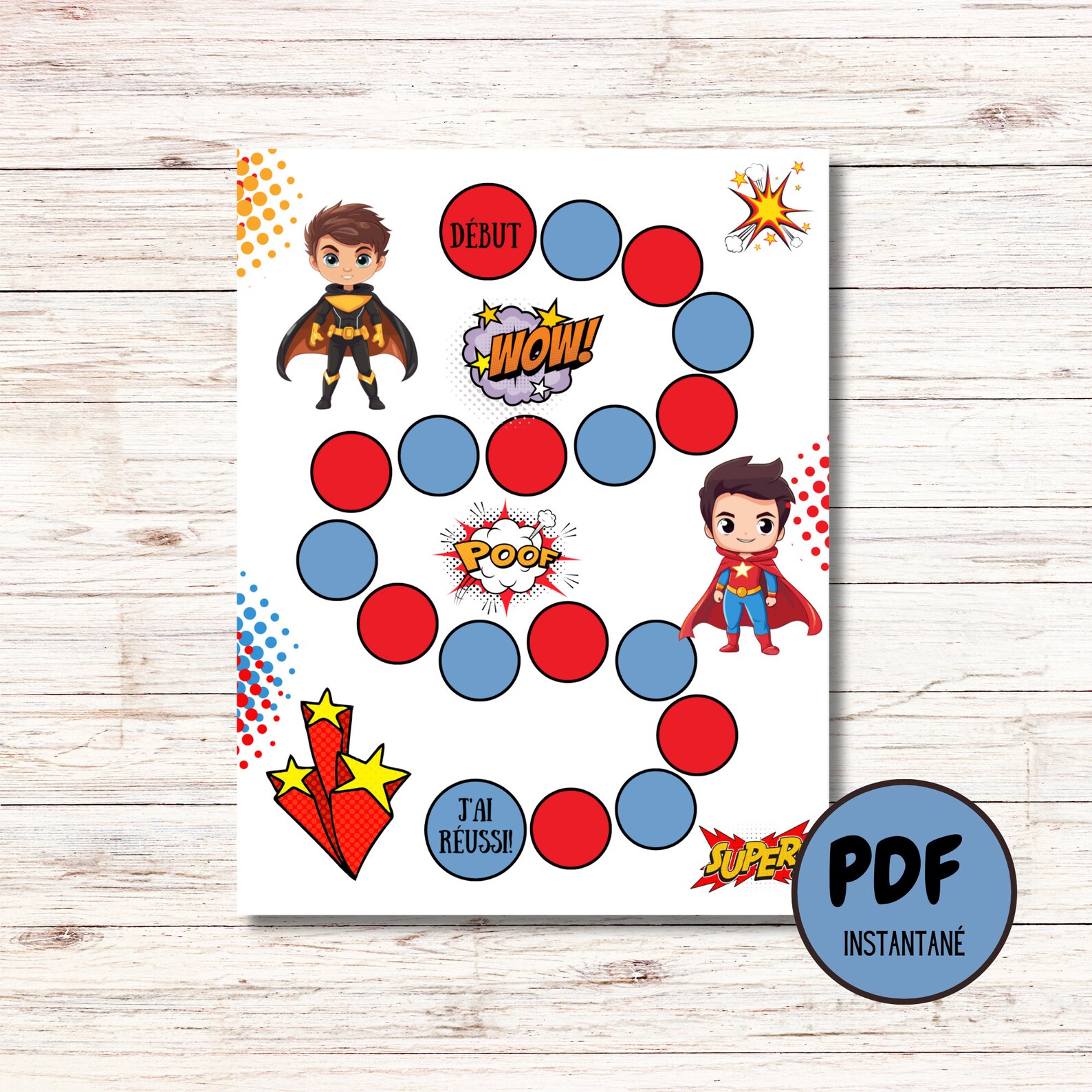 Superhero Reward Chart, French Superhero Learning Chart, Printable ...