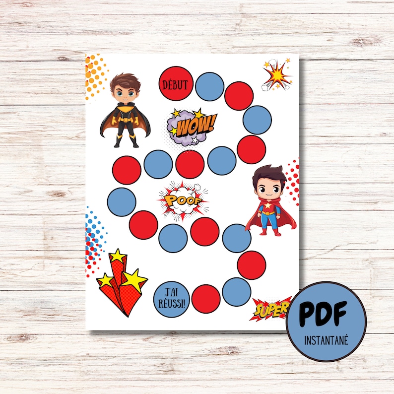 Superhero Reward Chart, French Superhero Learning Chart, Printable ...