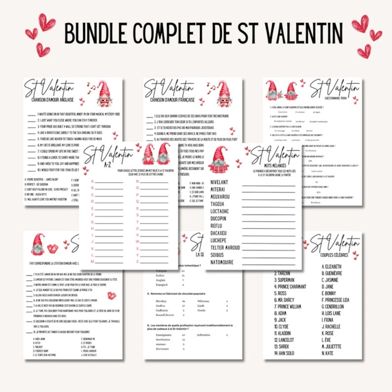Jeu de St valentin en Français à imprimer, Jeux de A à Z de Saint ...