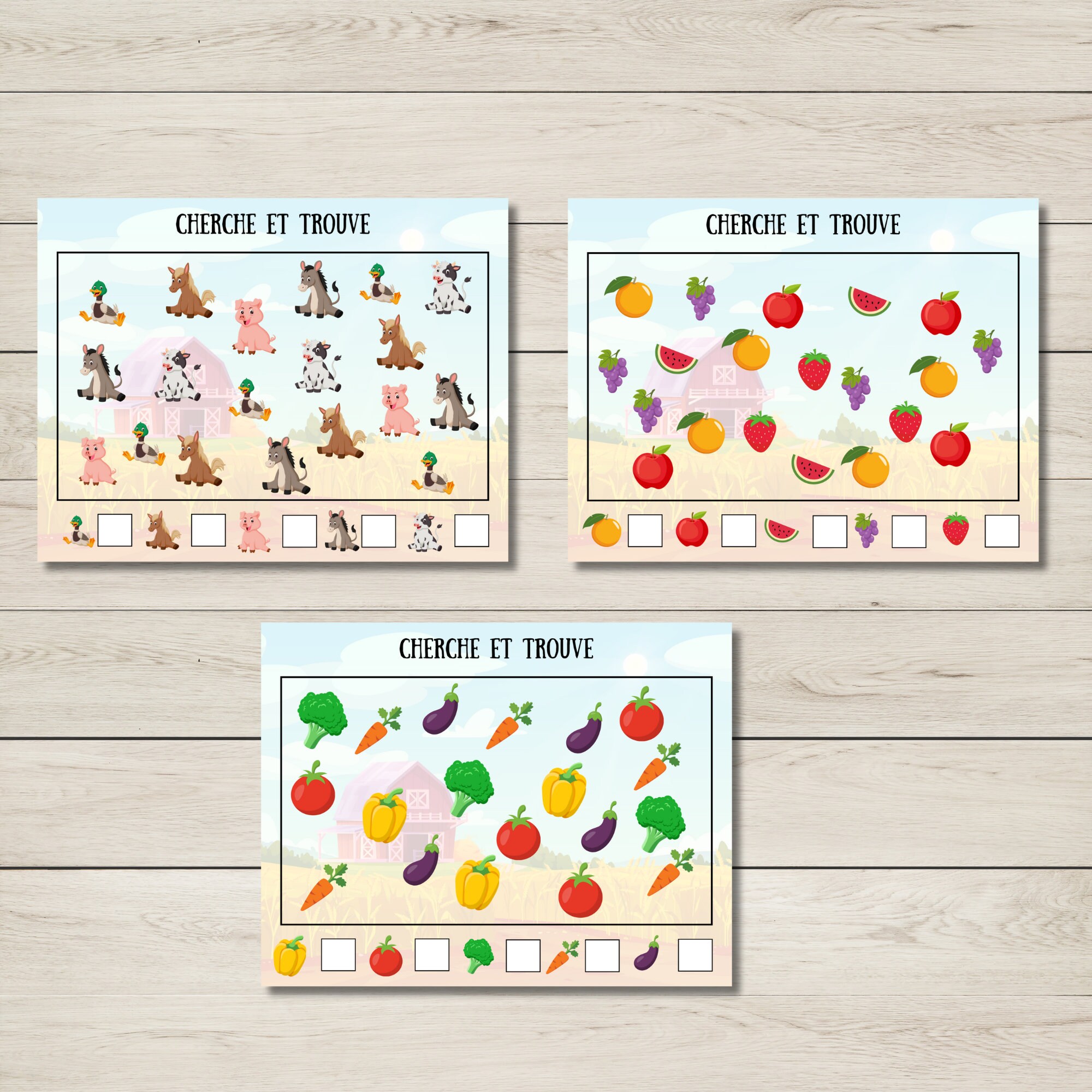 Livre de la ferme à imprimer, Activités pour tout-petits, Feuilles de ...