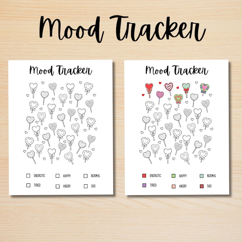 Valentine’s Day Mood Tracker Printable | February Mood Tracker PDF ...