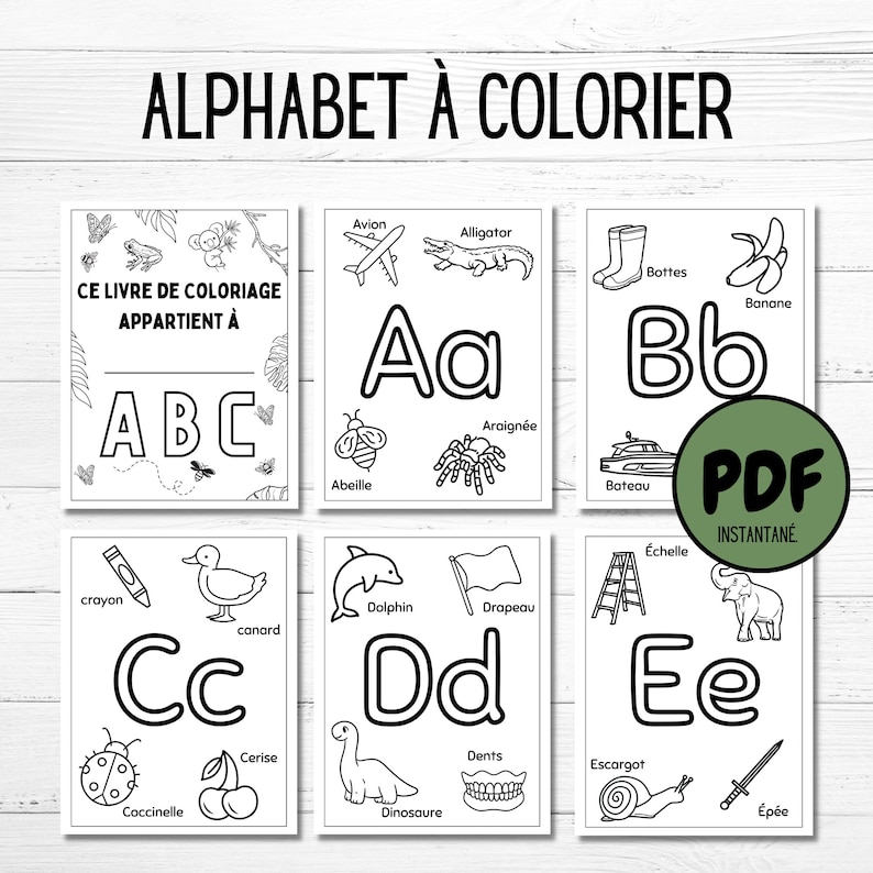 Alphabet Coloring Pages in French, Coloring Pages for Kindergarten ...