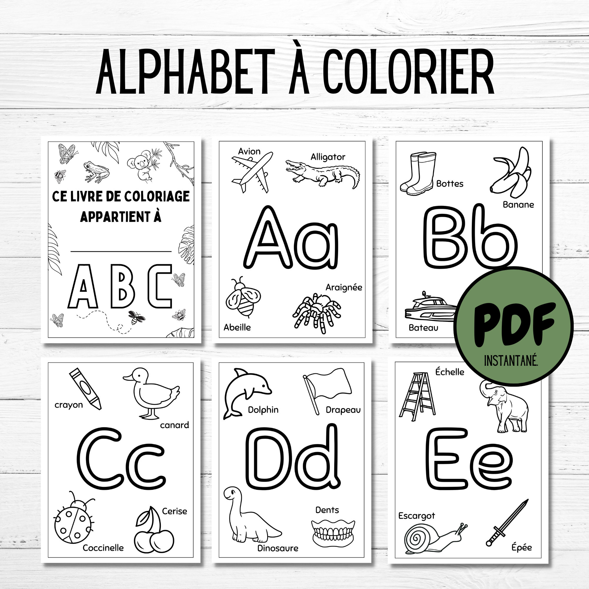 Alphabet Coloring Pages in French, Coloring Pages for Kindergarten ...