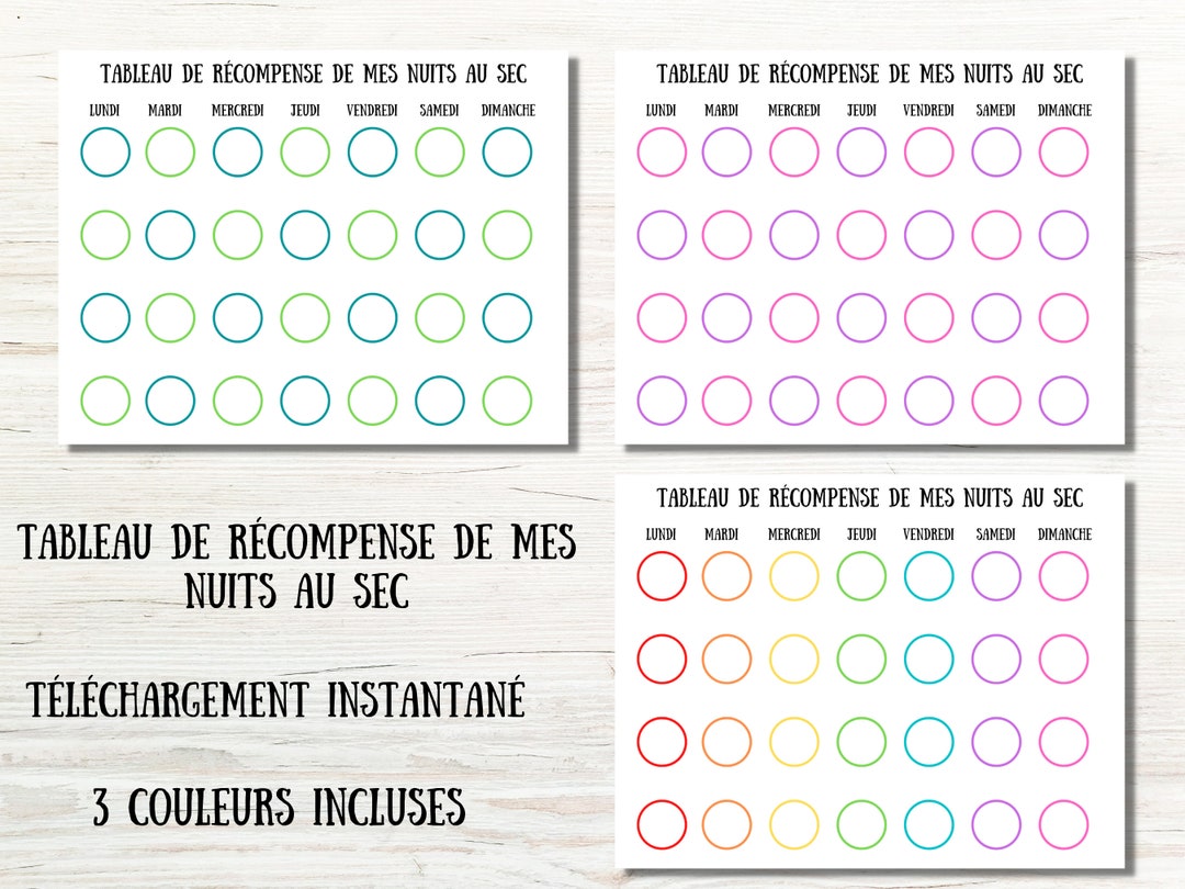 French Potty Training Chart, My Dry Nights Reward Chart, Kids Reward ...