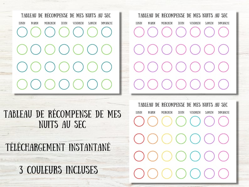 French Potty Training Chart, My Dry Nights Reward Chart, Kids Reward ...