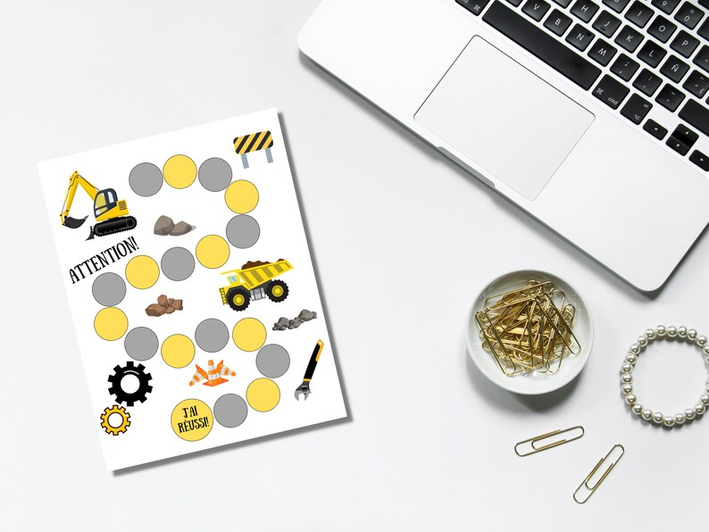 Construction Site Reward Chart, French Reward Chart, Printable Behavior ...