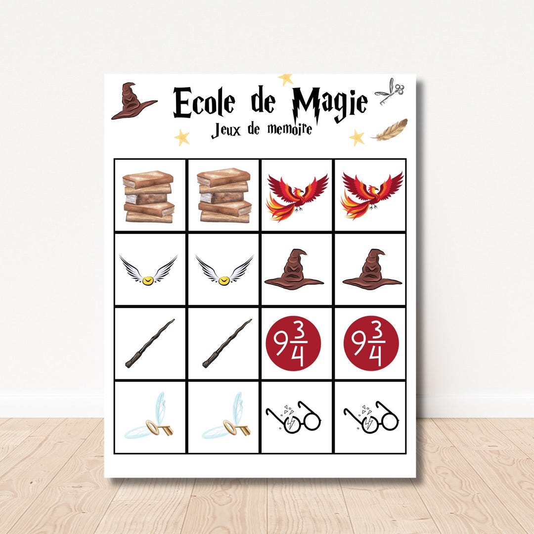 Magic School Games, Wizard Memory Games in French, Wizard Birthday Game ...