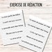 10 Sentence Writing Worksheets, French Sentence Writing Activity ...