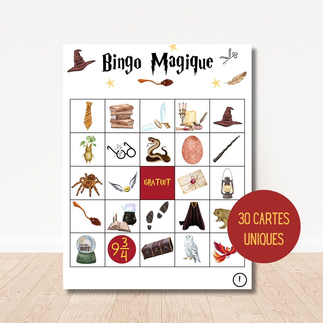 Magic Bingo Game, Magic School Bingo, Wizard Birthday Game for Kids ...